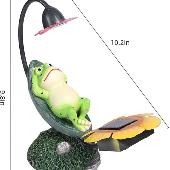 Holiday | New Garden Frog Statues Decor Funny Frog Figurines With Solar ...